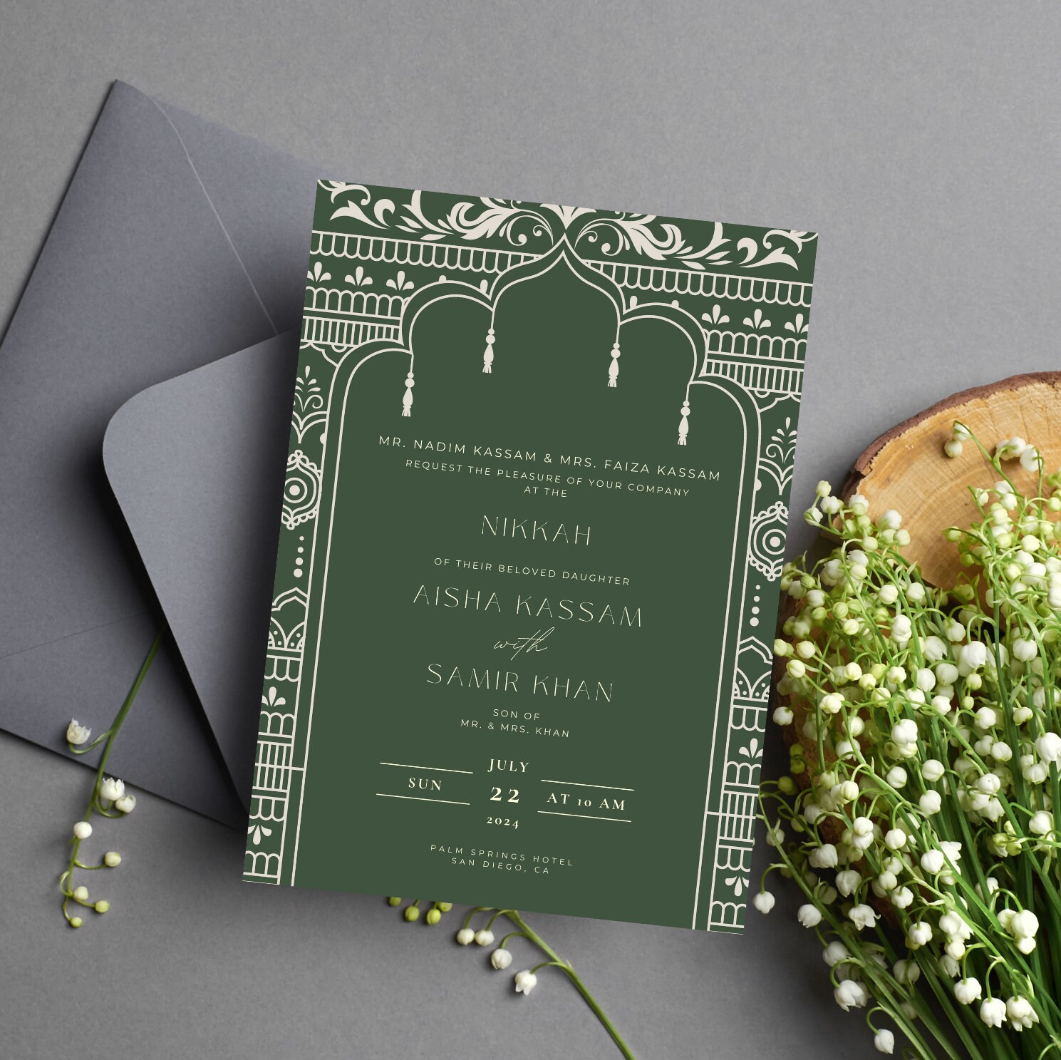 Digital Muslim Wedding Invitation Template, Electronic Walima Invite ...