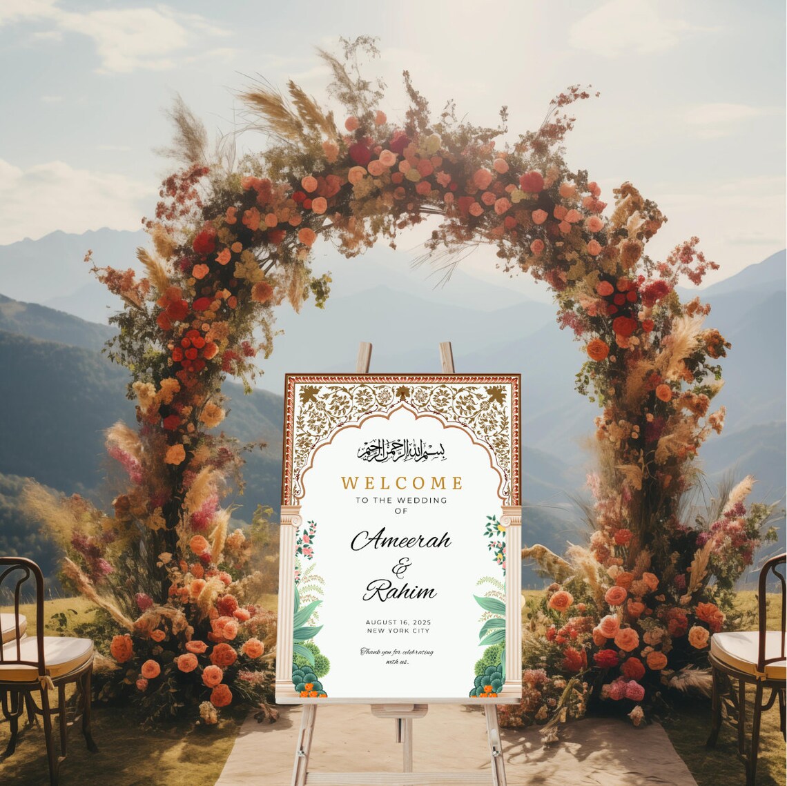Nikkah Welcome Sign, Islamic Wedding Welcome Board, Personalized ...