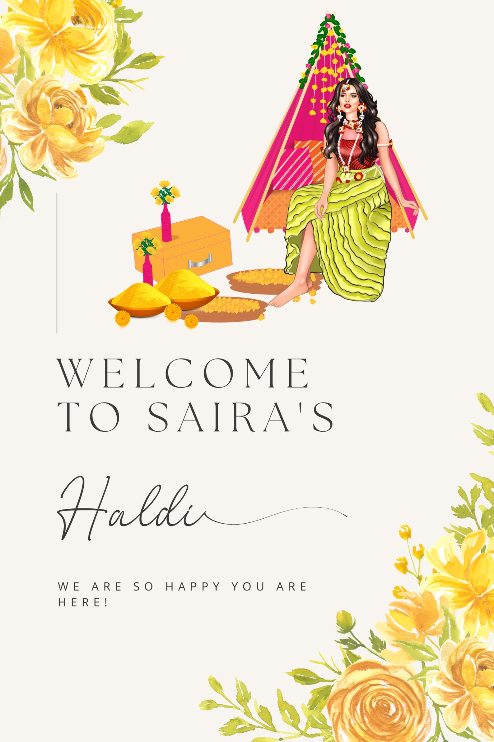 Haldi and Mehndi Welcome Sign, Custom Haldi Sign, Mehendi Welcome Sign ...