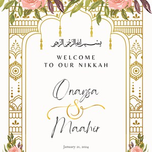 Islamic Wedding Sign, Nikkah Ceremony Sign, Nikkah Welcome Sign ...