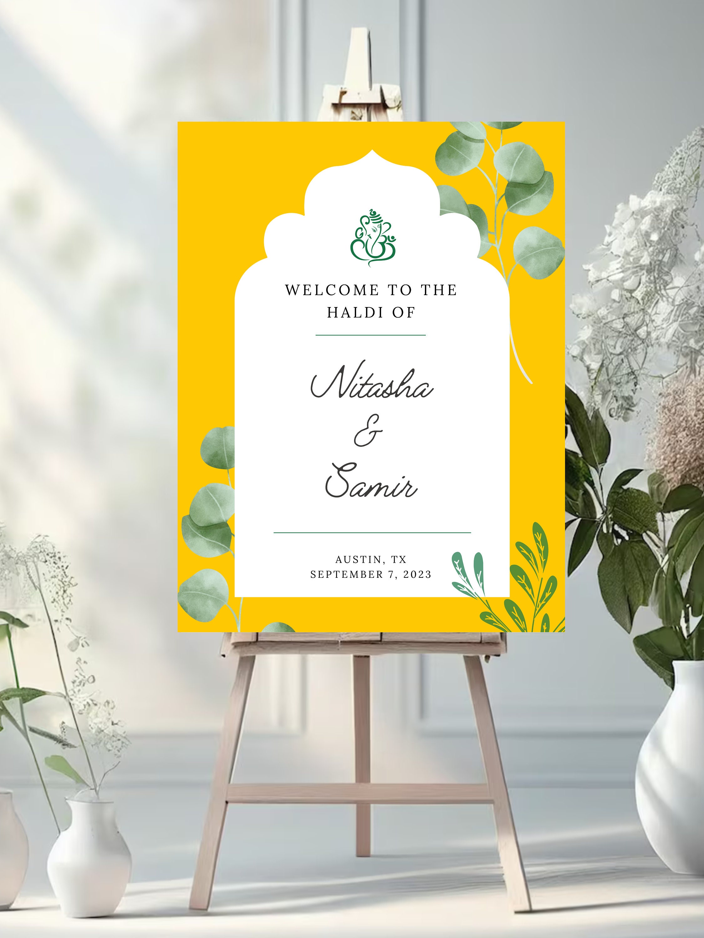 Haldi Welcome Sign for Indian Wedding Decor Haldi Welcome Sign in ...