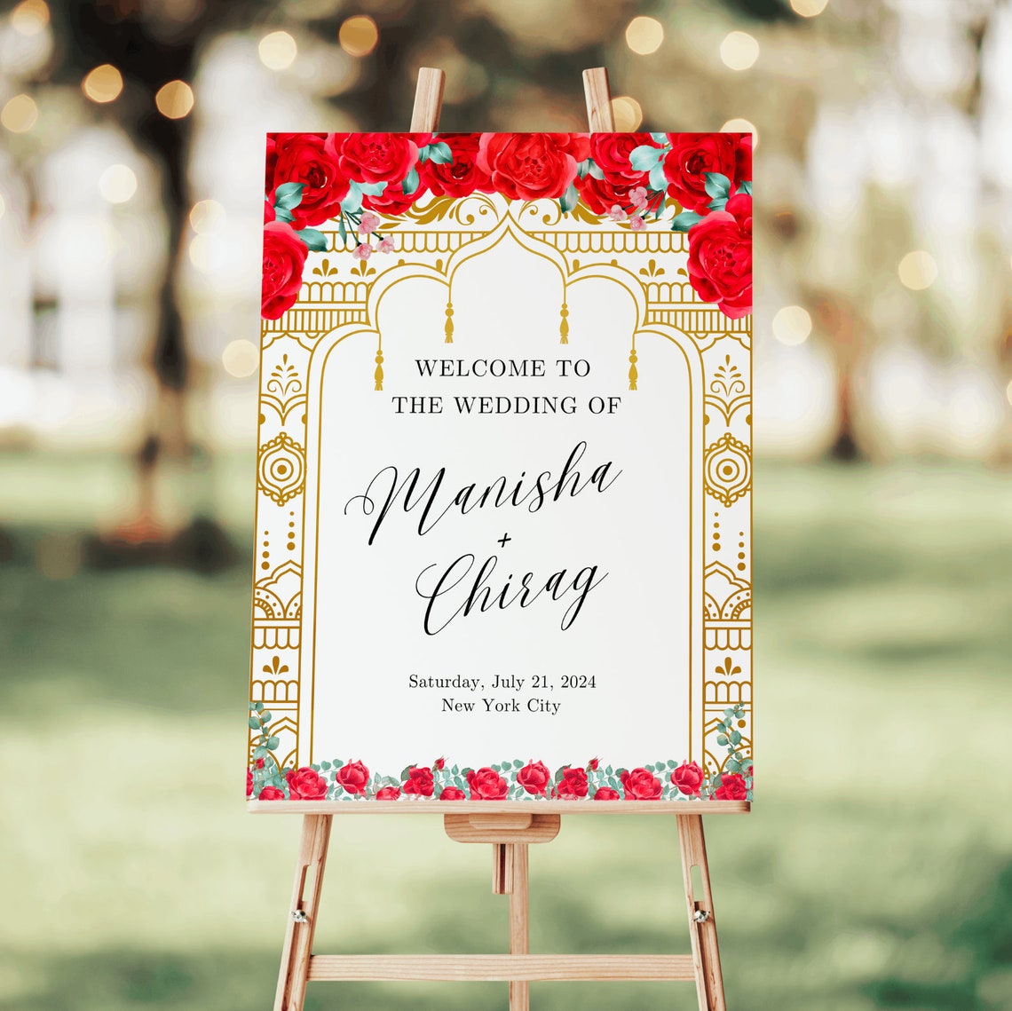 Indian Wedding Welcome Sign, Indian Wedding Decor, Hindu Wedding ...