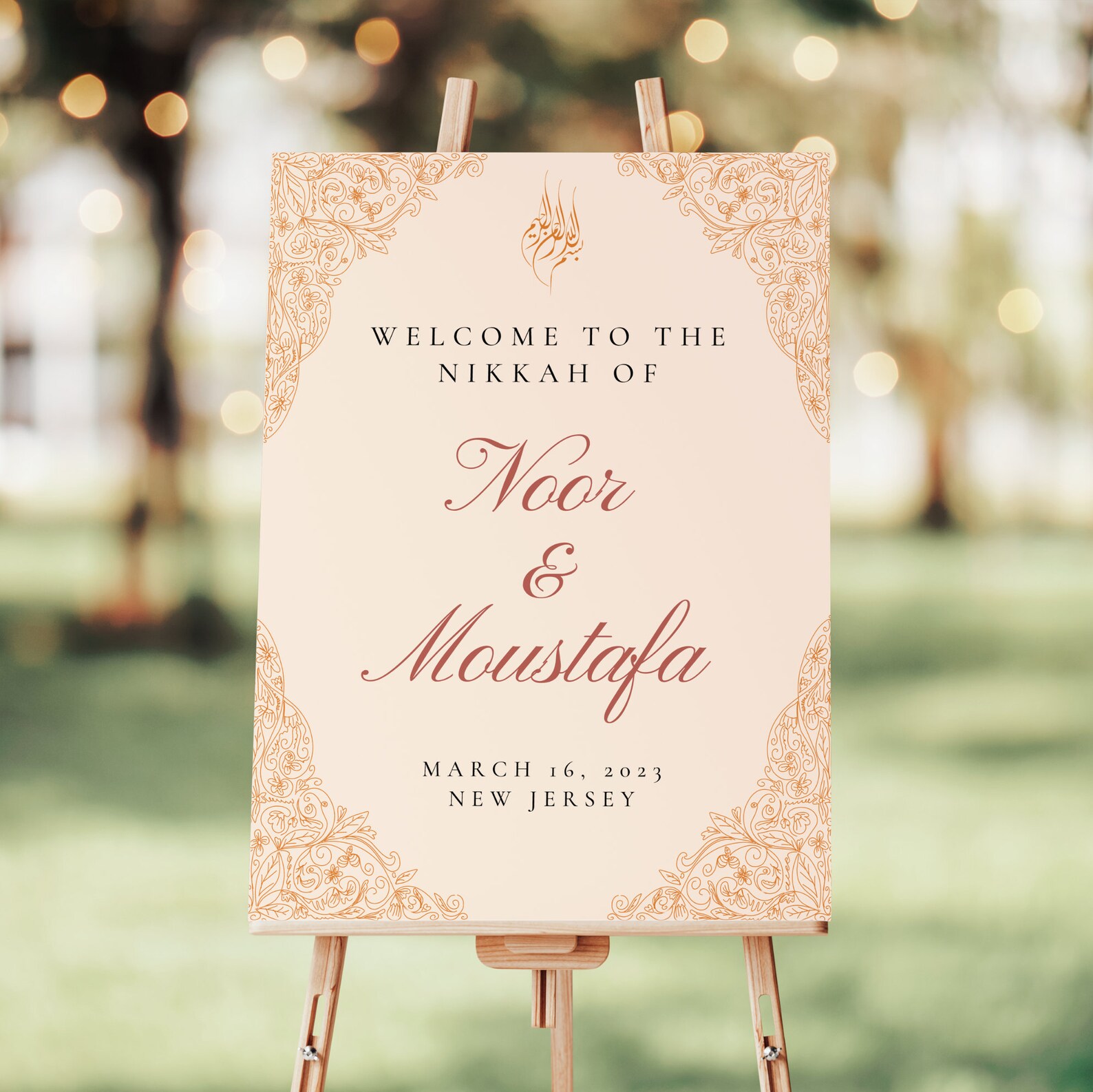 Nikkah Welcome Sign, Islamic Wedding Board, Personalized Walimah ...