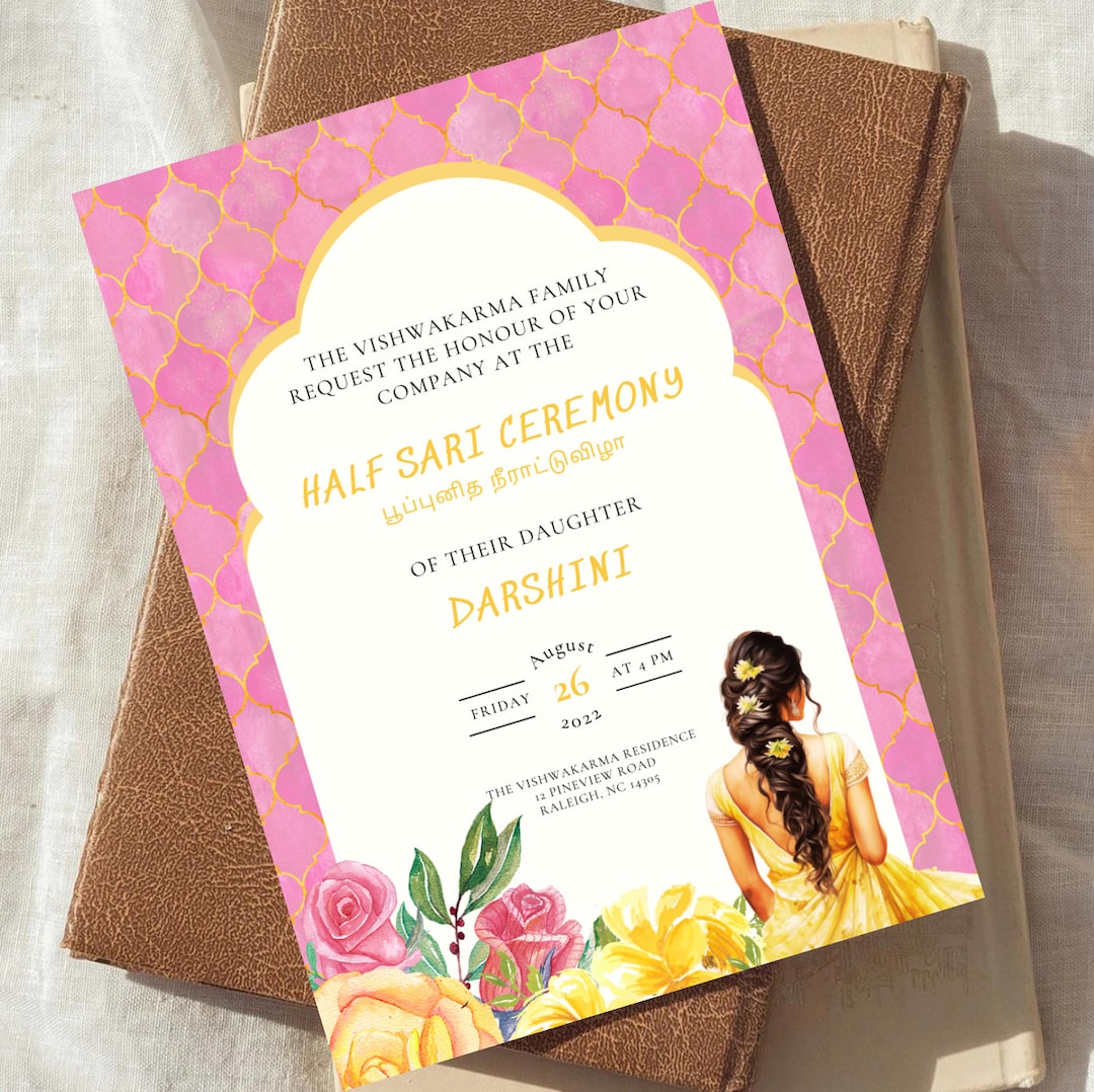 Tamil Puberty Ceremony Invitation Template, Samathiya Veedu Evite Card ...