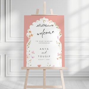 Minimalist Wedding Welcome Sign for Nikkah Ceremony, Nikkah Wedding ...