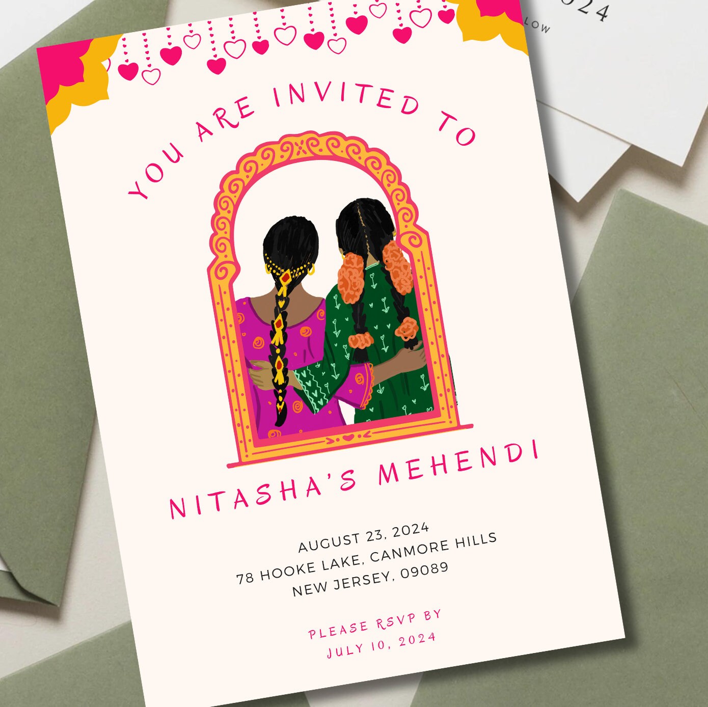 Editable Mehendi Invite as Henna Party Invitation, Mehndi Invitation ...