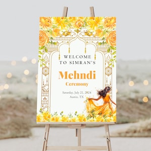 Haldi Wedding Sign, Custom Mehndi Welcome Signage, Indian Wedding ...