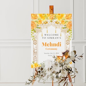 Haldi Wedding Sign, Custom Mehndi Welcome Signage, Indian Wedding ...