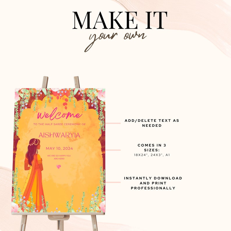 Puberty Ceremony Entrance Signage, Half Saree Ceremony Sign, Samathiya ...