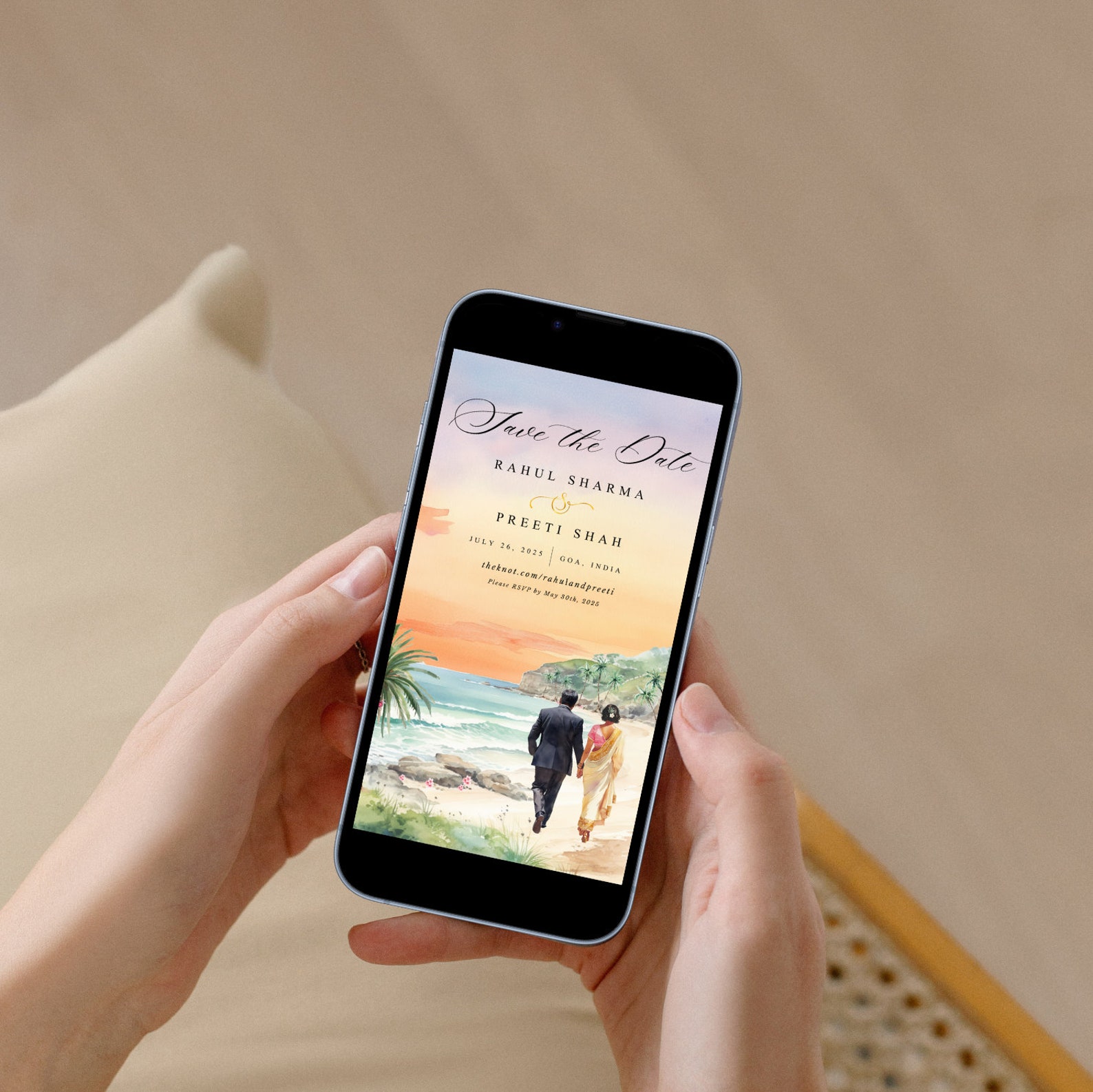 Indian Wedding Invitation Template, Goa Destination Wedding Card ...