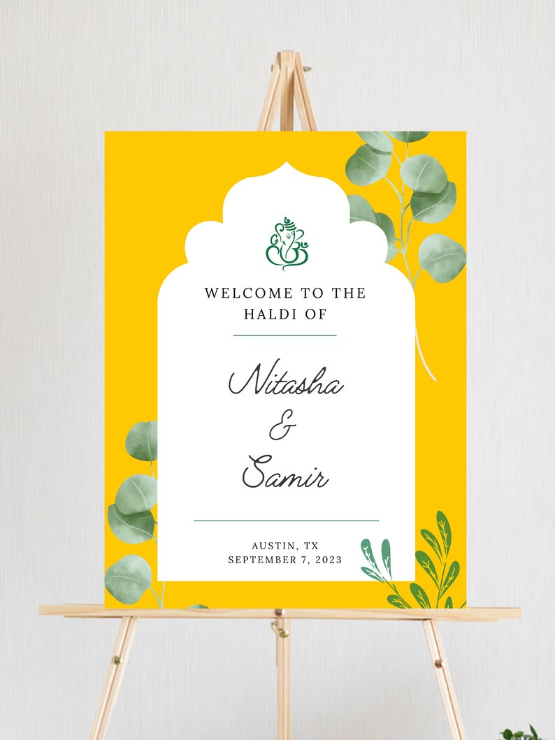 Haldi Welcome Sign for Indian Wedding Decor Haldi Welcome Sign in ...