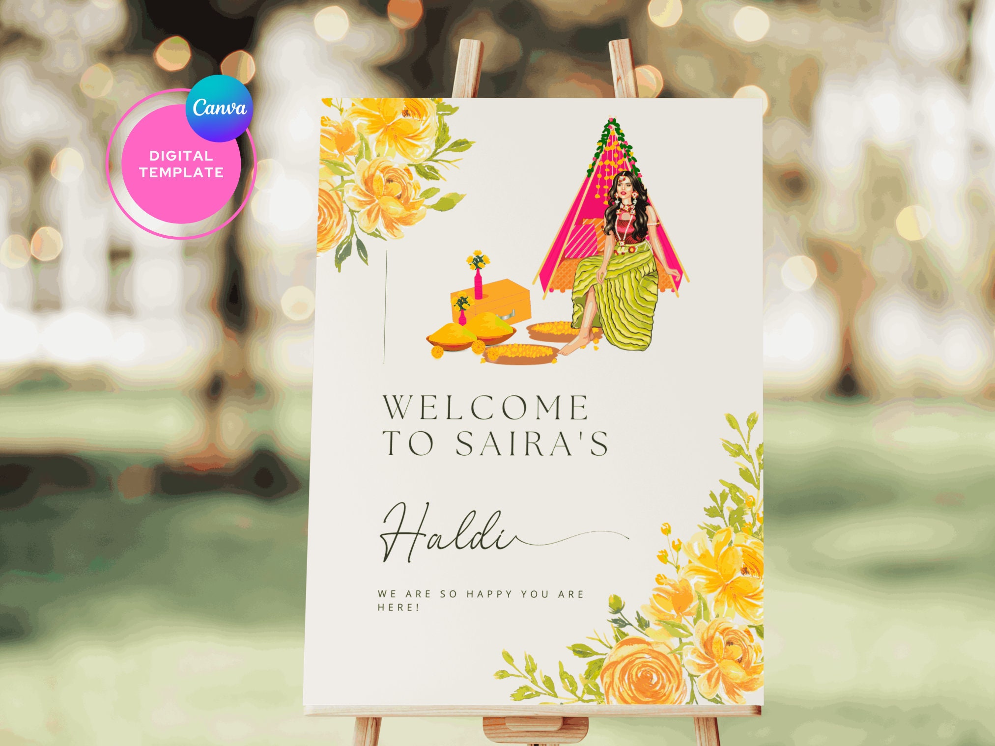 Haldi and Mehndi Welcome Sign, Custom Haldi Sign, Mehendi Welcome Sign ...