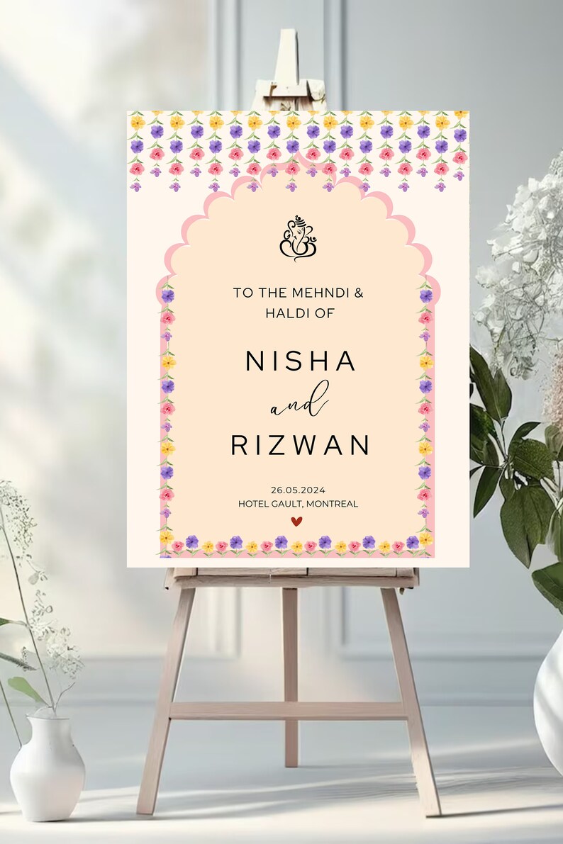 Indian Wedding Sign for Mehndi or Haldi Hindu Wedding Welcome - Etsy Canada