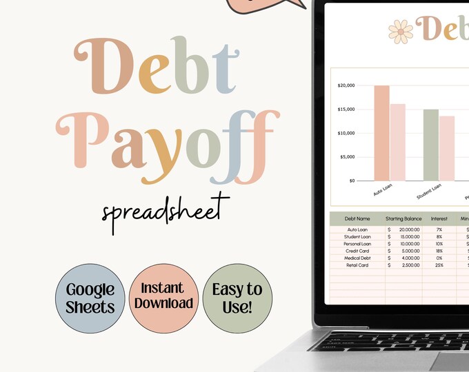 Debt Payoff Tracker: Budget Spreadsheet for Google Sheets - Etsy