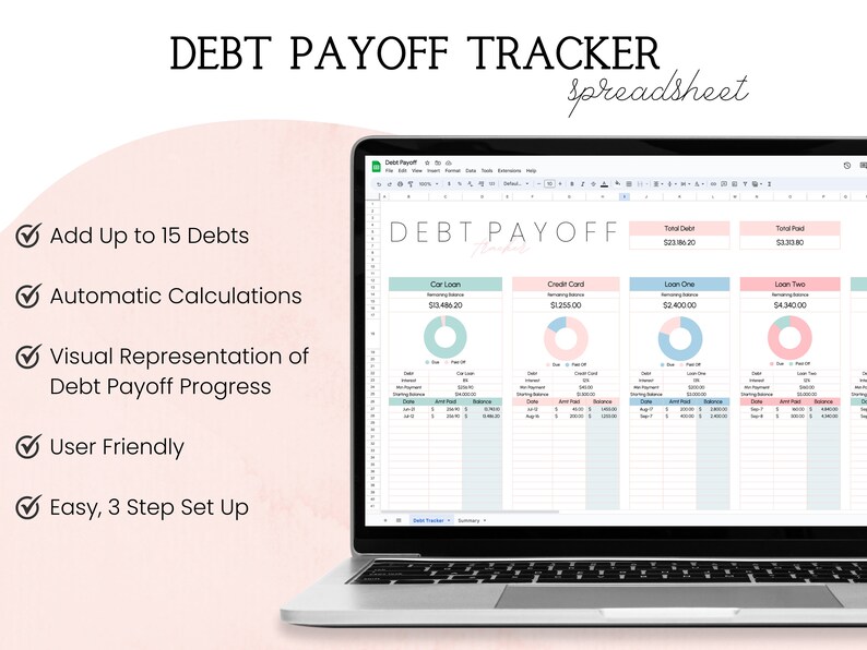 Debt Payoff Tracker: Budget Spreadsheet (google Sheets) - Etsy