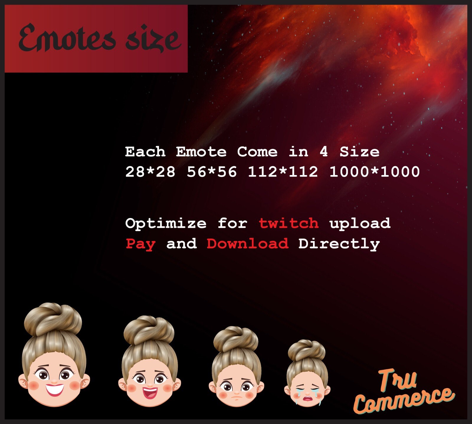 Golden Pony Girl Emotes for Twitch and Discord, Cute Girl Emotes for ...