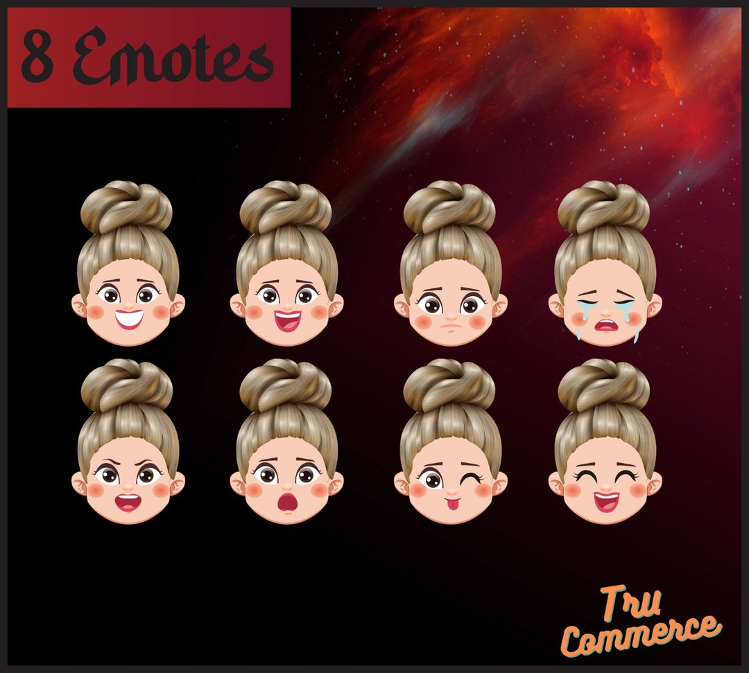 Golden Pony Girl Emotes for Twitch and Discord, Cute Girl Emotes for ...