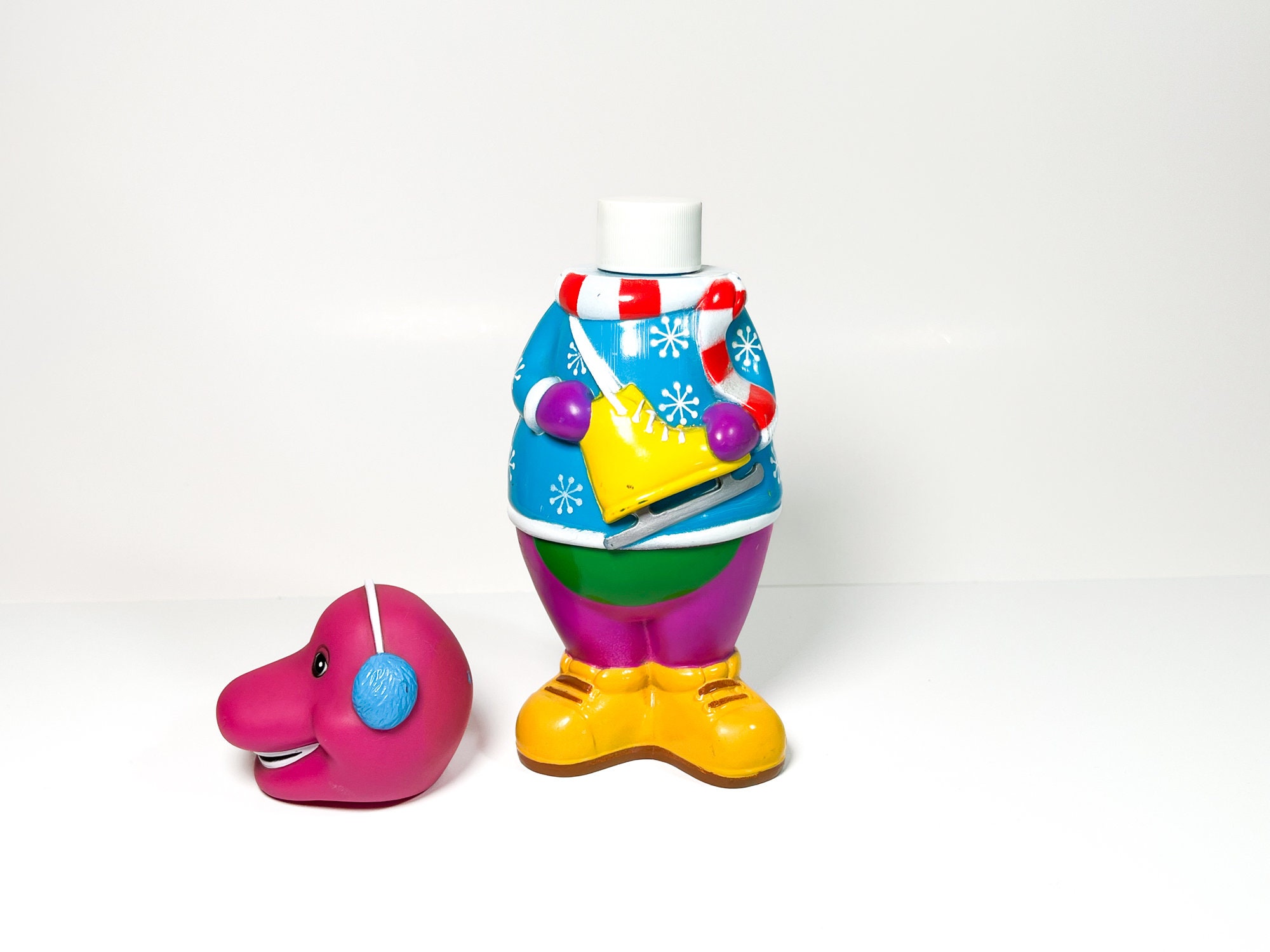 Barney Winter Holiday Bubble Bath Bottle - Vintage Soaky Figure 1994 ...