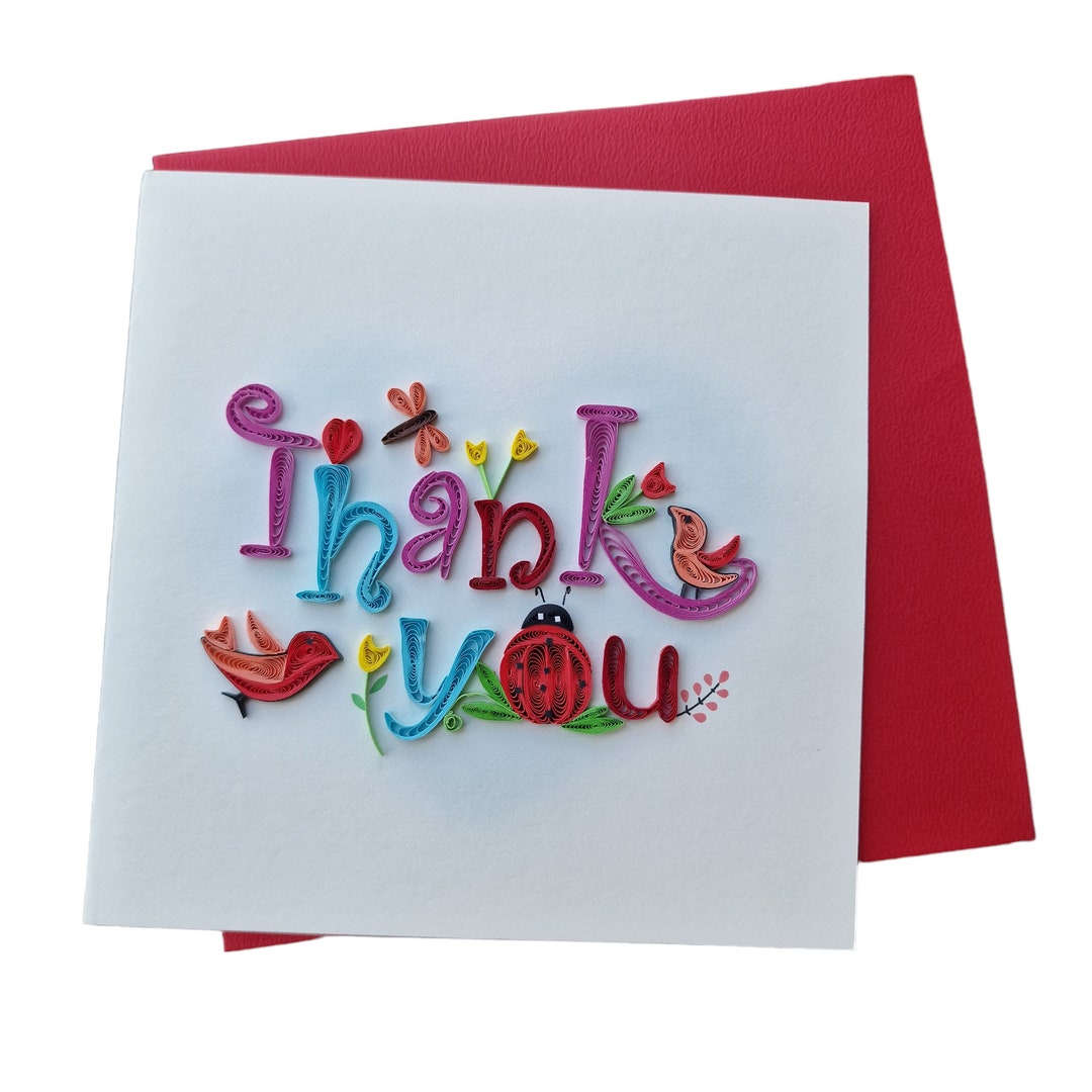 Quilling Greeting Card - Thank You Card - Express Gratitude - Wedding ...