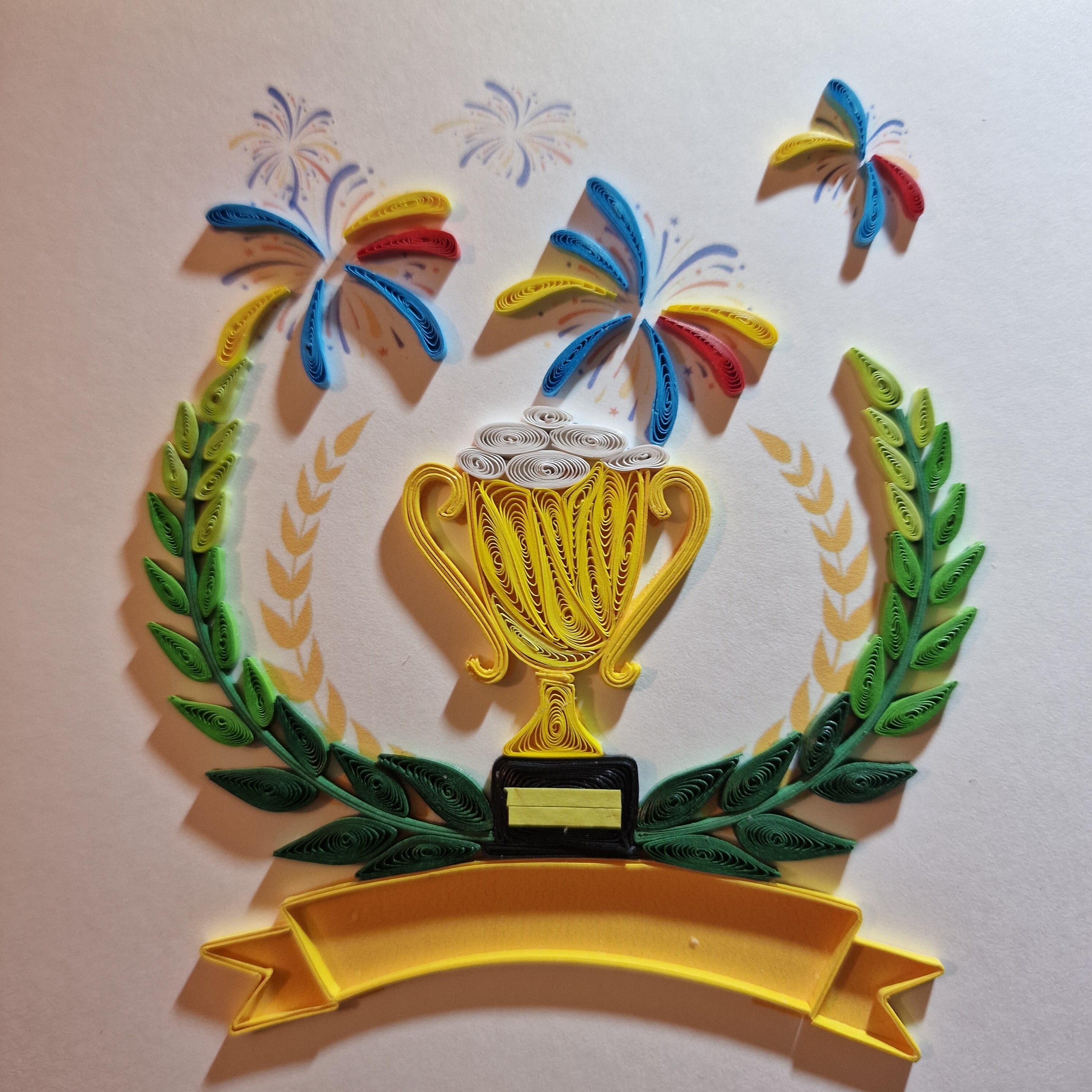 Quilling Greeting Card Congratulation Trophy World Best Mother World ...