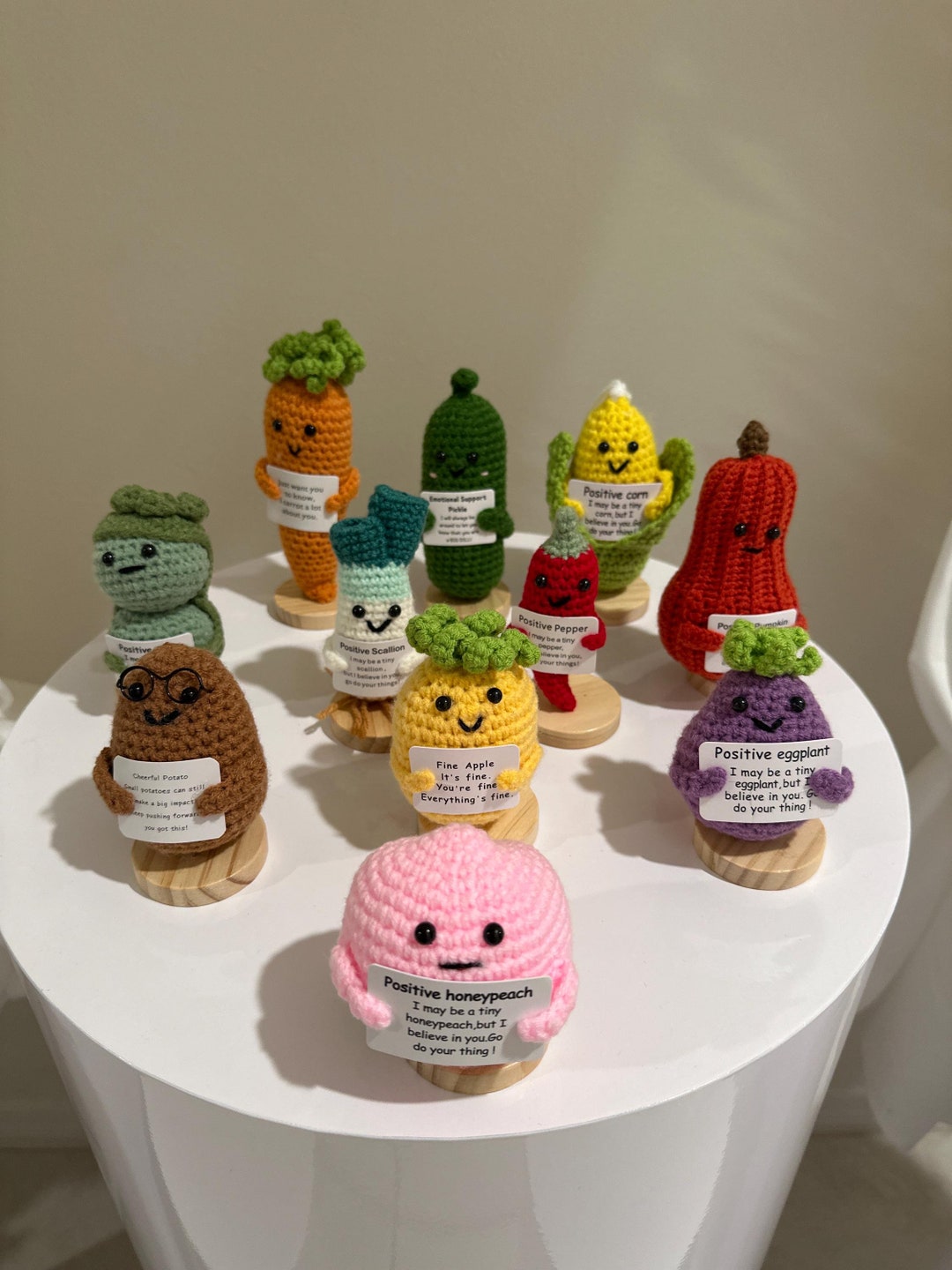 Emotional Support Crochet Fruits, Animals, Vegetables, Positive Gift ...