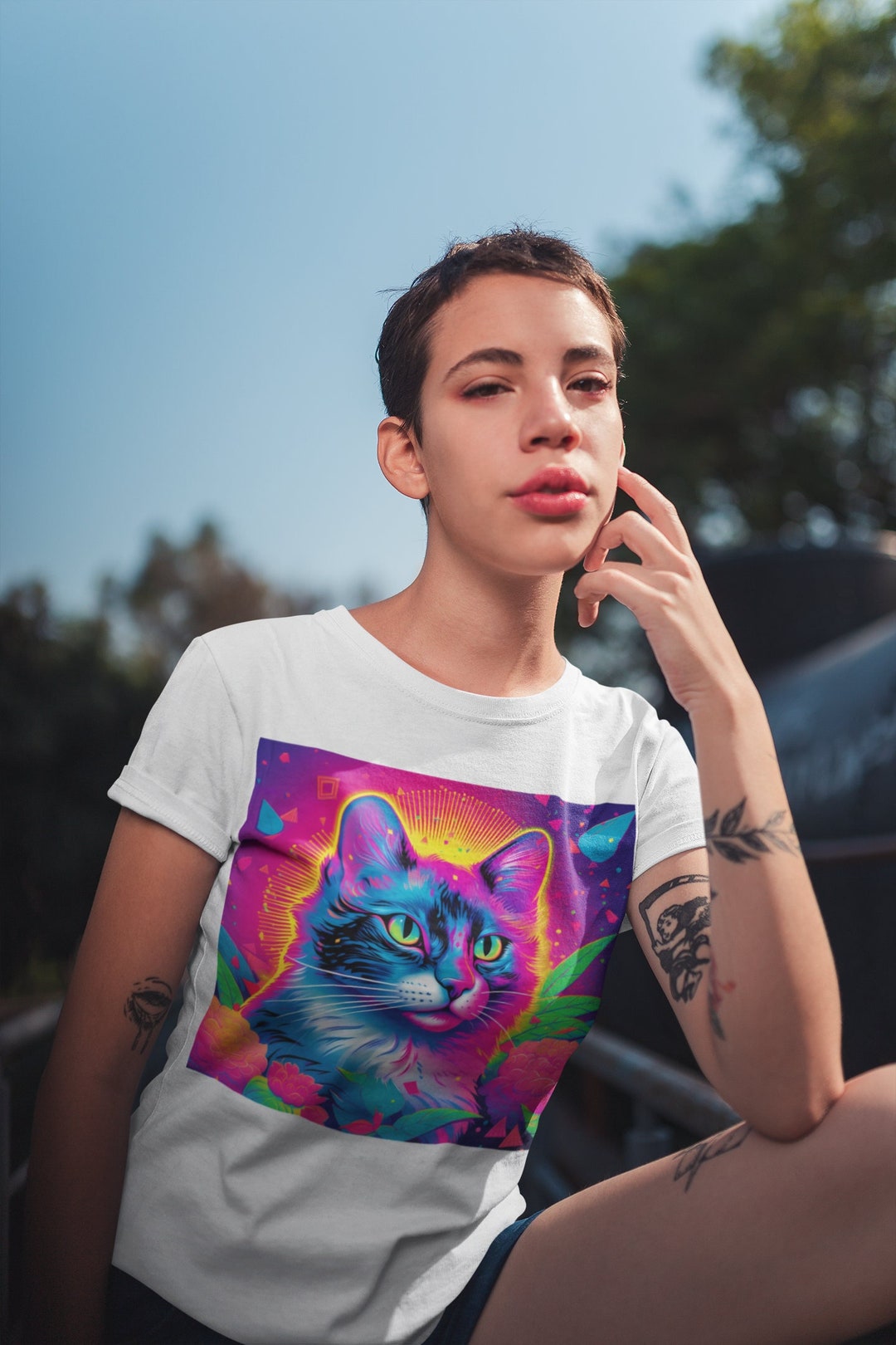 Retro 90's Cat T-shirt- Purrfectly Retro: Retro 90s Cat Shirts- Embrace ...