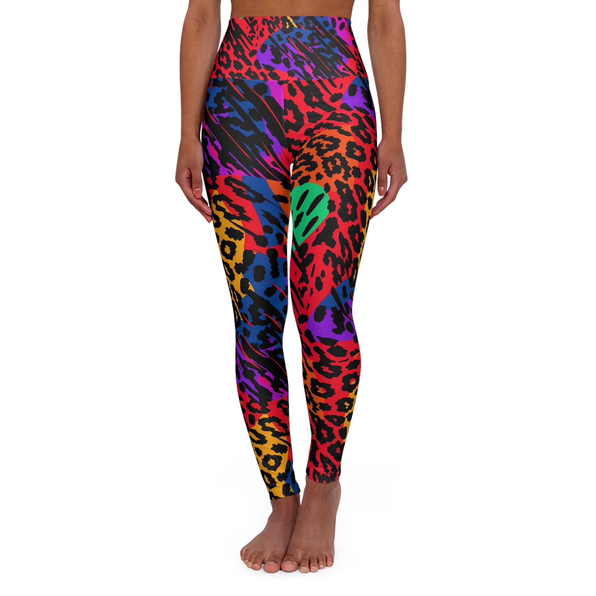 90's Retro Cheetah Print Yoga Pants, Retro Vintage Gift, Summer ...