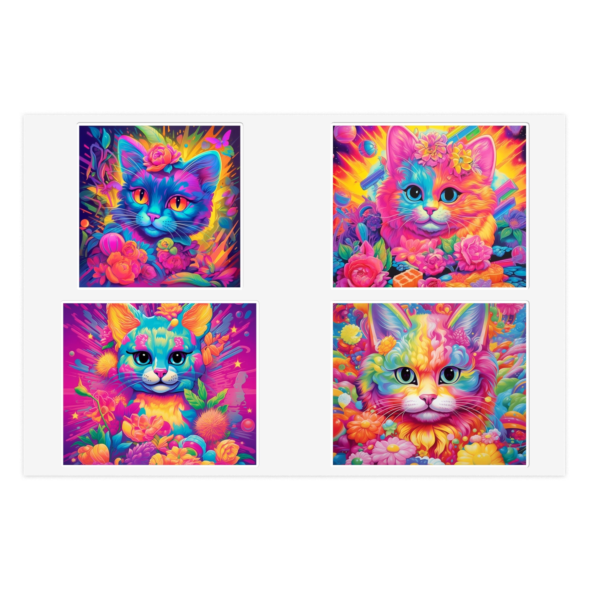 90's Retro Cat Sticker Sheets Radical 90's Cat - Etsy