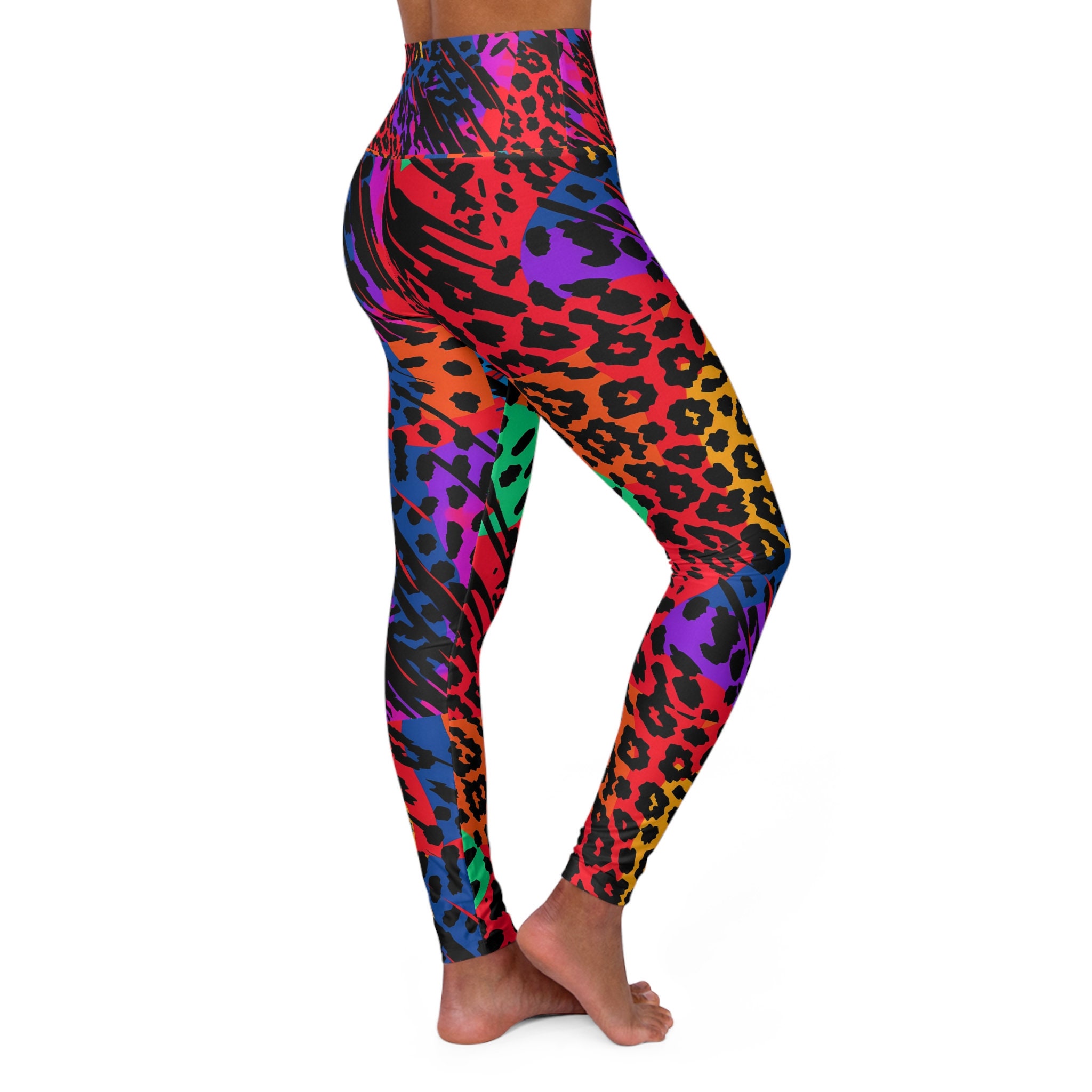 90's Retro Cheetah Print Yoga Pants, Retro Vintage Gift, Summer ...
