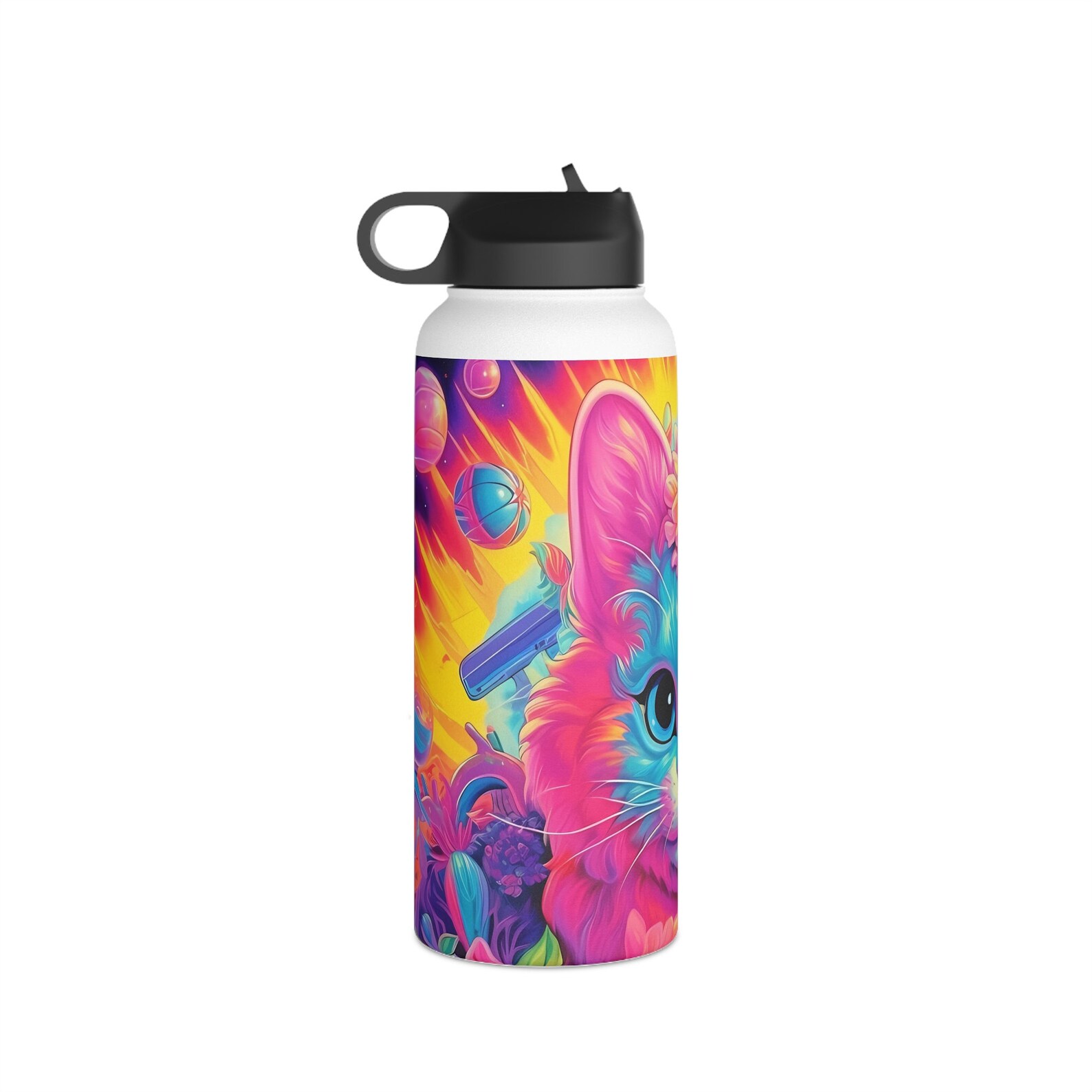 Retro Cat 90s Water Bottle-blast From the Past: Retro 90s-inspired ...