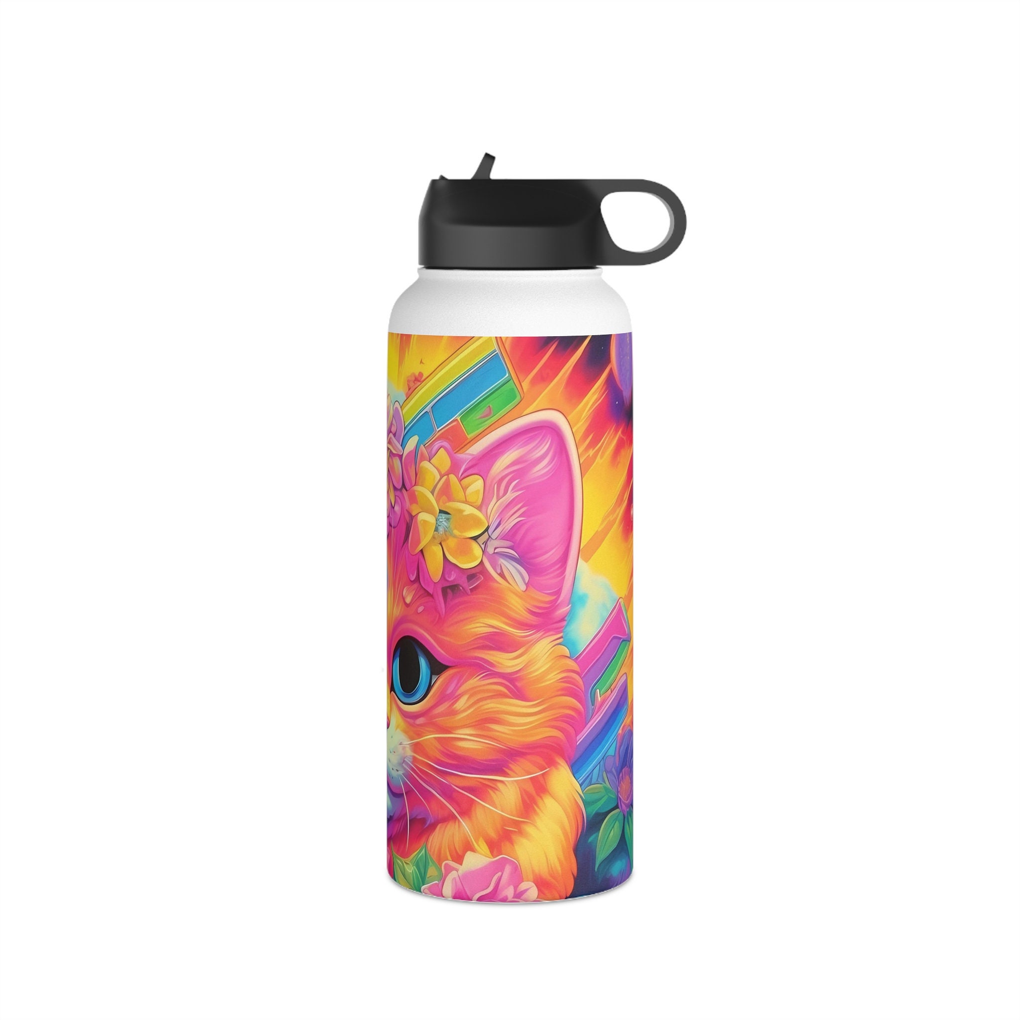Retro Cat 90s Water Bottle-blast From the Past: Retro 90s-inspired ...