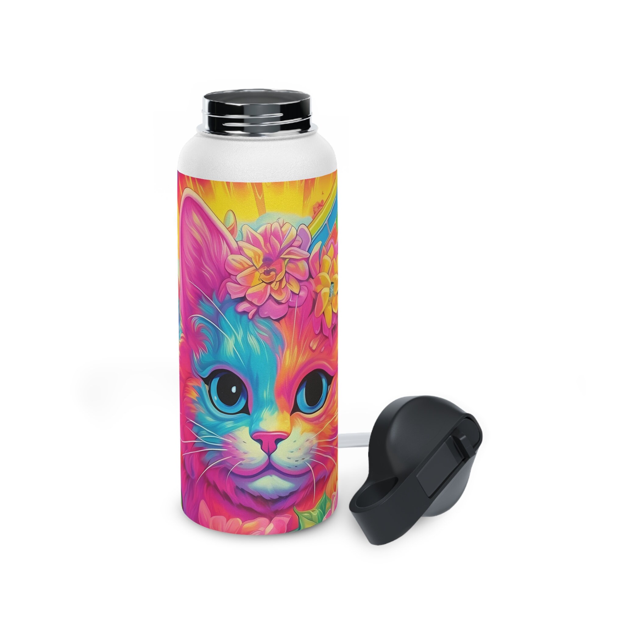Retro Cat 90s Water Bottle-blast From the Past: Retro 90s-inspired ...