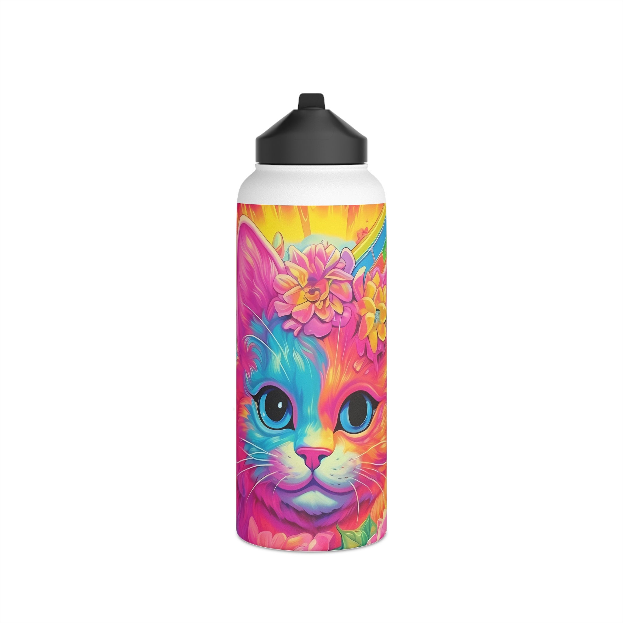 Retro Cat 90s Water Bottle-blast From the Past: Retro 90s-inspired ...