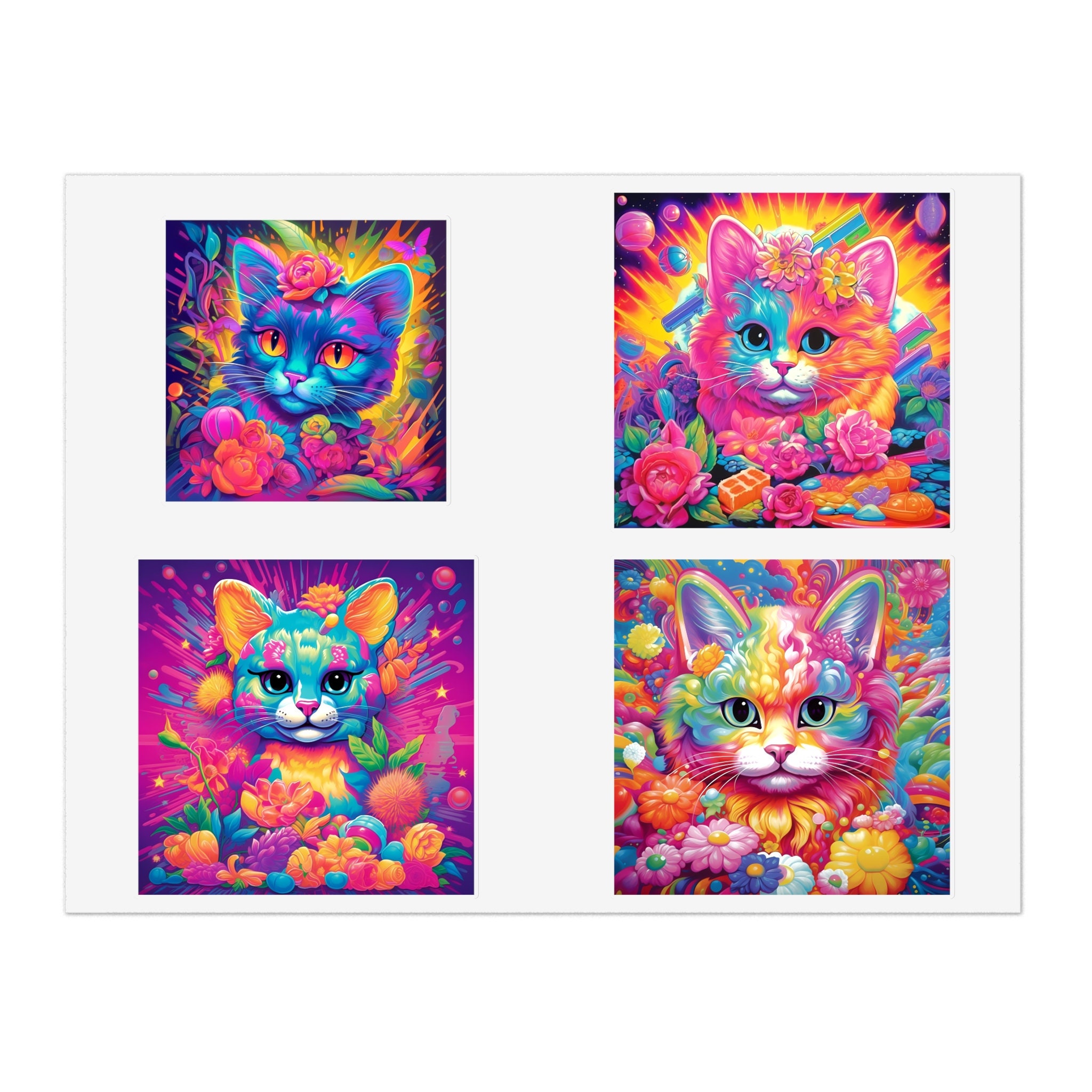 90's Retro Cat Sticker Sheets Radical 90's Cat - Etsy