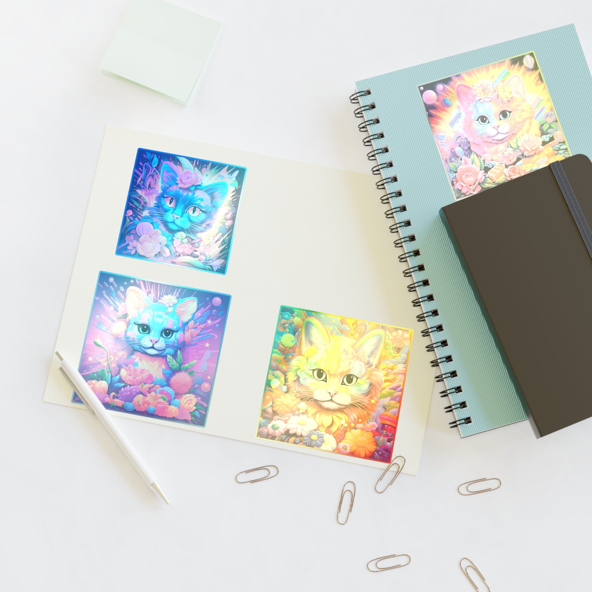 90's Retro Cat Sticker Sheets Radical 90's Cat - Etsy