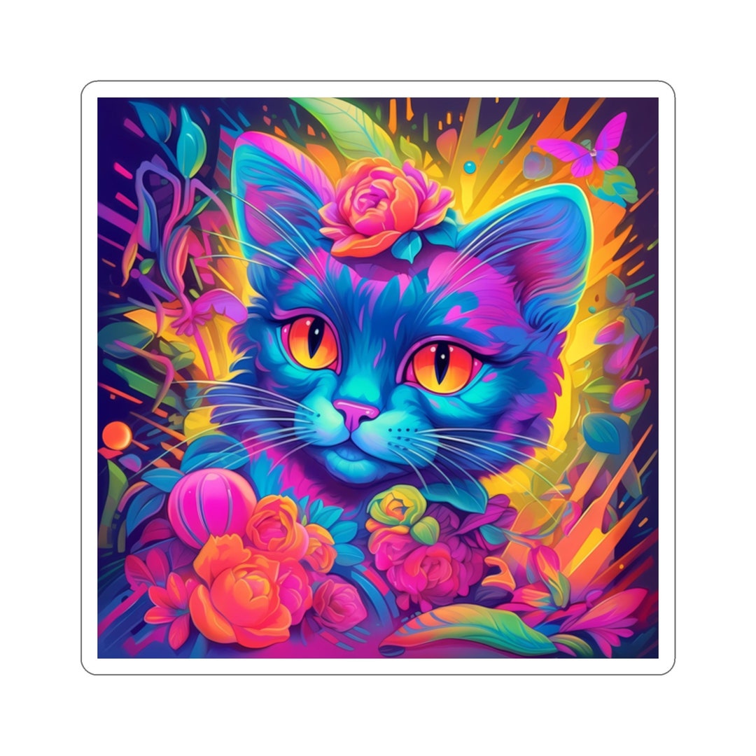 Retro 90's Cat Laptop Sticker- 5 Sizes! Vintage, 90's, Gift, 90s Cat ...