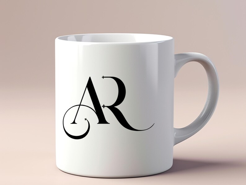 Monogram AR Digital Download, Custom Monogram Art With AR Initials for ...