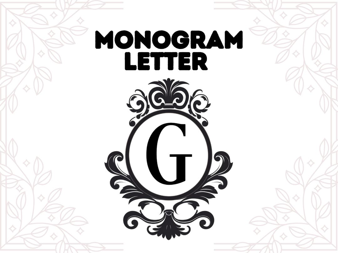 Monogram SVG Letter G, Instant Download, High-quality SVG & PNG ...