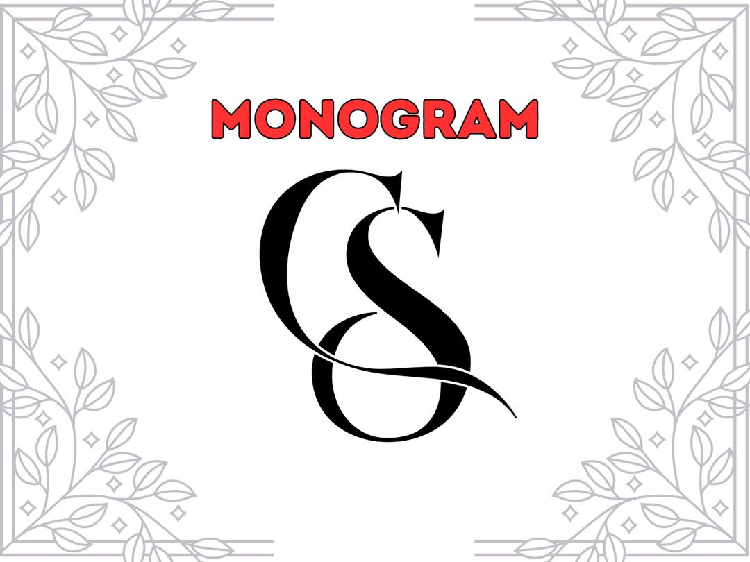 Monogram CS Digital Download, Customizable Monogram Art With CS ...