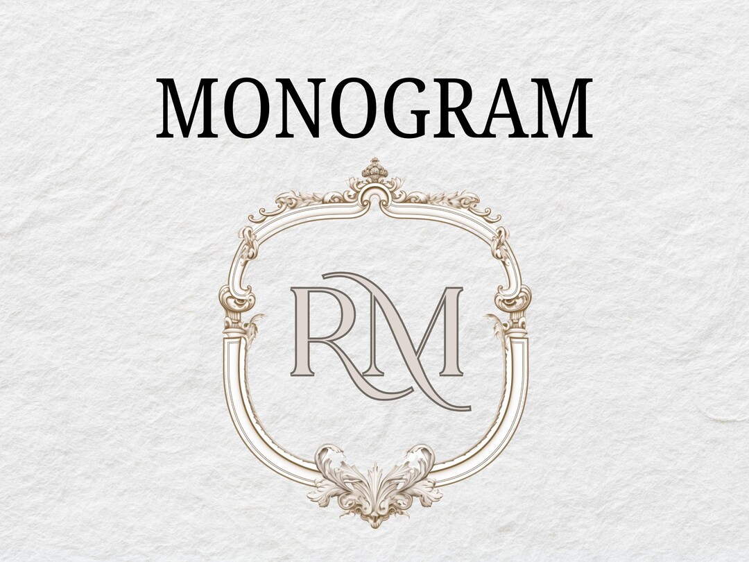 Monogram RM Digital Letter Art for Weddings, Custom Name Wall Decor ...