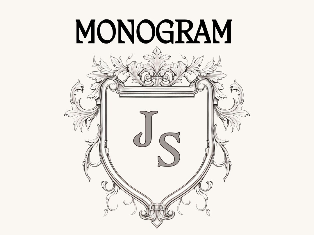 Monogram JS Digital Download, Custom Monogram Art With JS Initials for ...