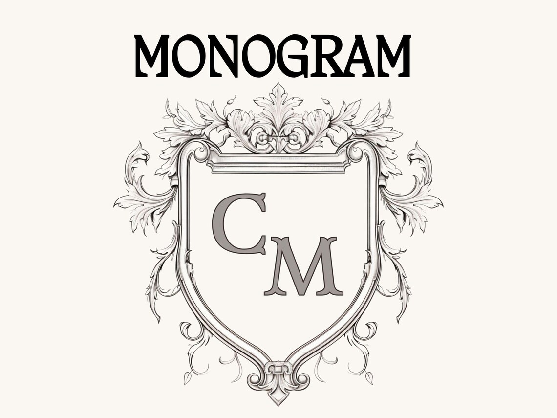 Monogram CM Digital Download, Customizable Monogram Art With CM ...