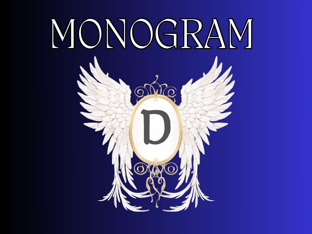 Angel Wing Letter D SVG, Monogram Design Download, Monogram Clipart ...