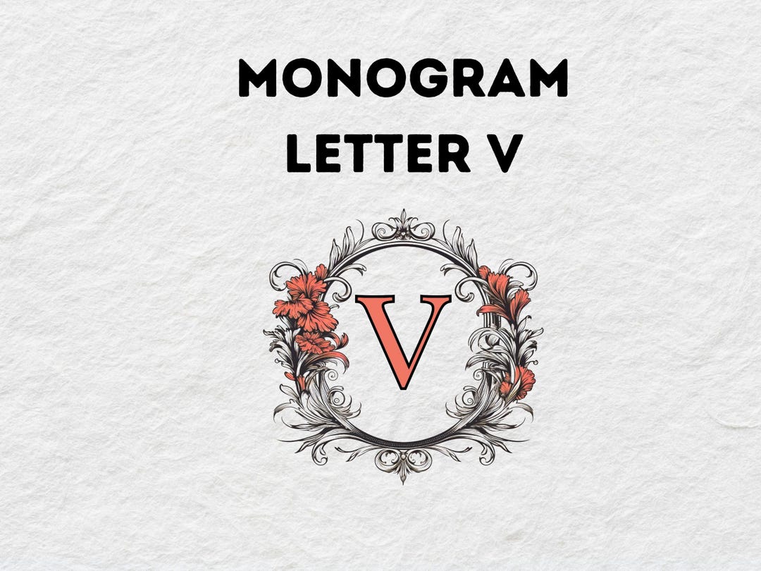 Digital Monogram Letter V Digital SVG, Monogram Design Download ...