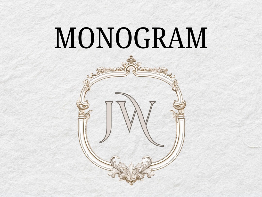 Monogram JW Digital Download, Custom Monogram Art With JW Initials for ...