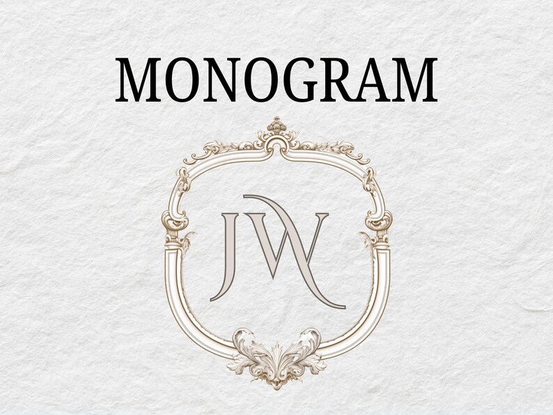 Monogram JW Digital Download, Custom Monogram Art With JW Initials for Personalized Wedding ...