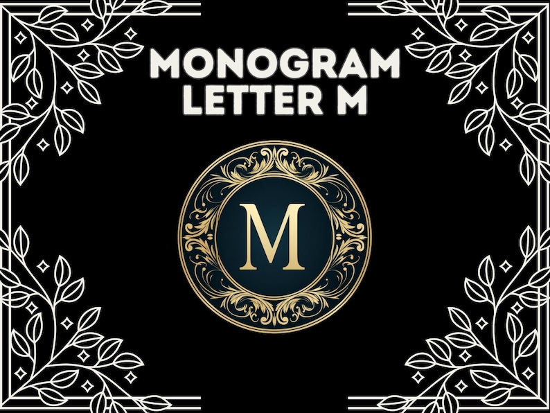Monogram Letter M Digital SVG, Monogram Design Download, Monogram ...