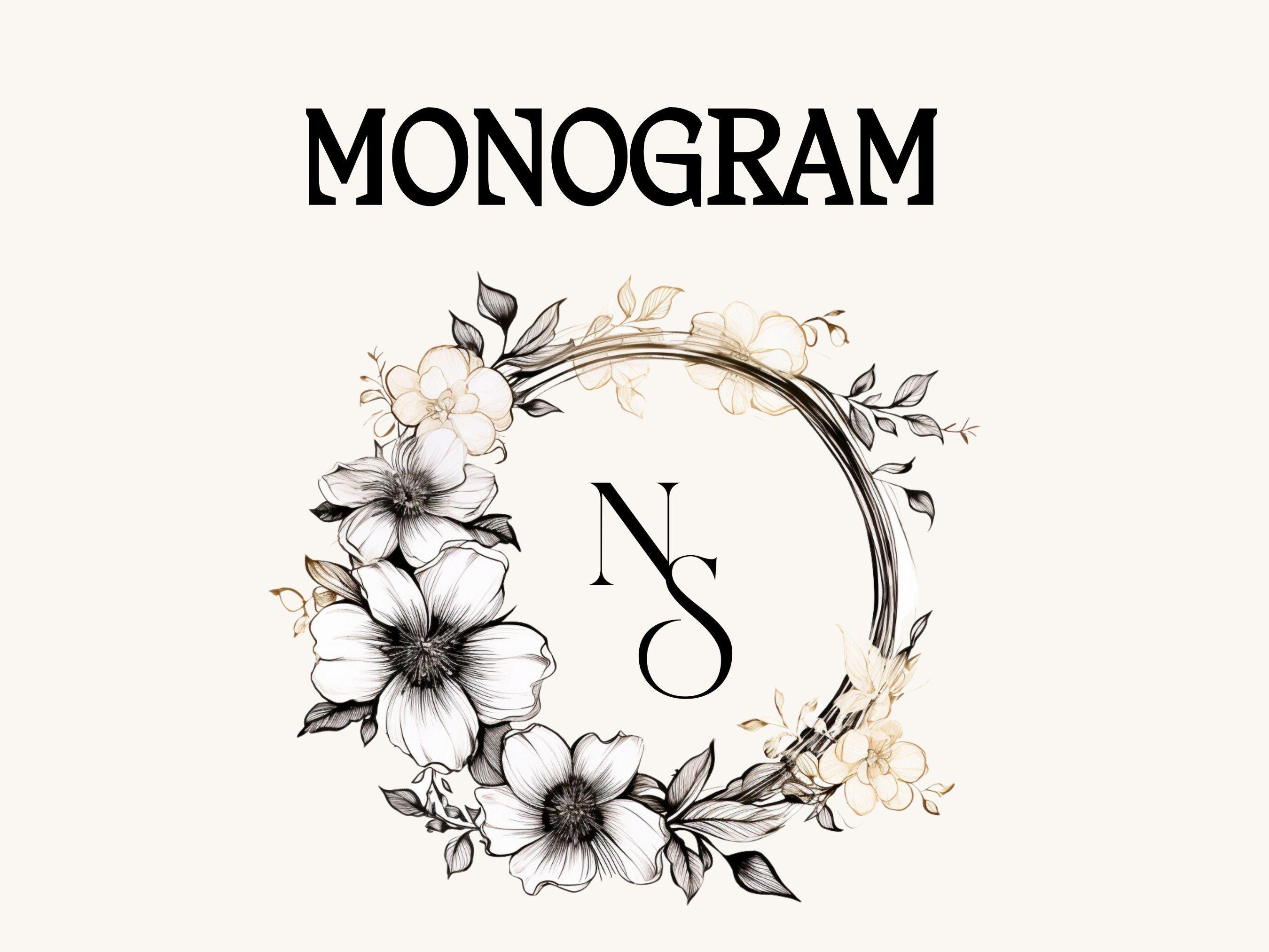 Monogram NS Digital Download, Custom Monogram Art With NS Initials for ...