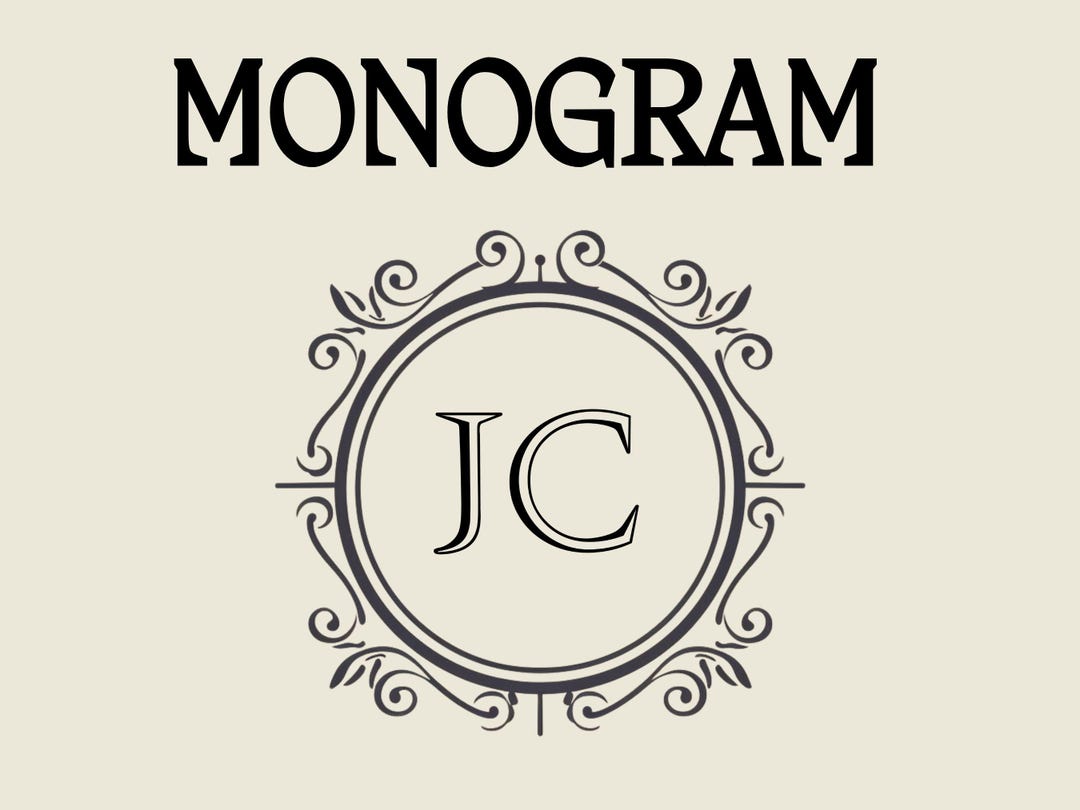 Monogram JC Digital Download, Custom Monogram Art With JC Initials for ...