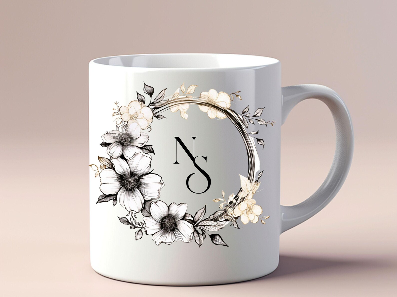 Monogram NS Digital Download, Custom Monogram Art With NS Initials for ...